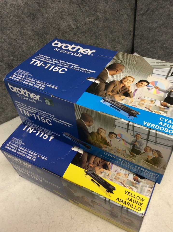 Brother High Yield Color Toner Cartridge TN-115C, TN-115Y (Yellow Cyan ...