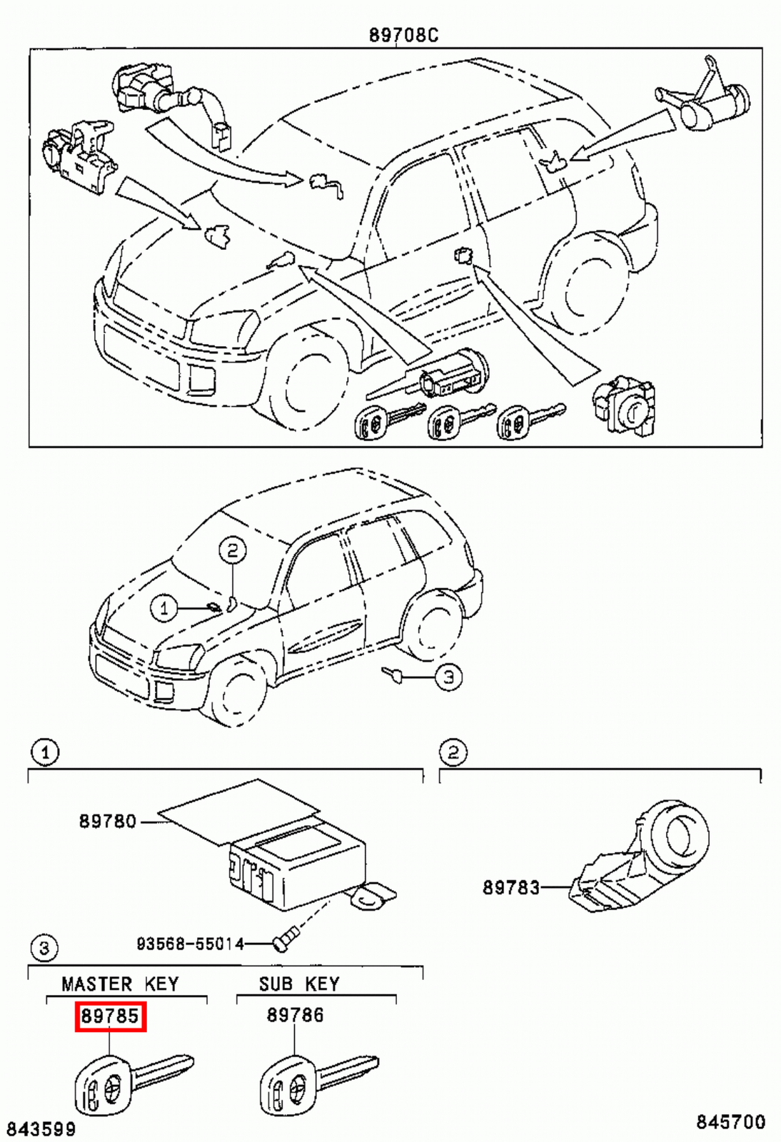 Genuine Corolla Auris ZRE151 1.6 Transponder Master Key Uncoded Set x2 ...