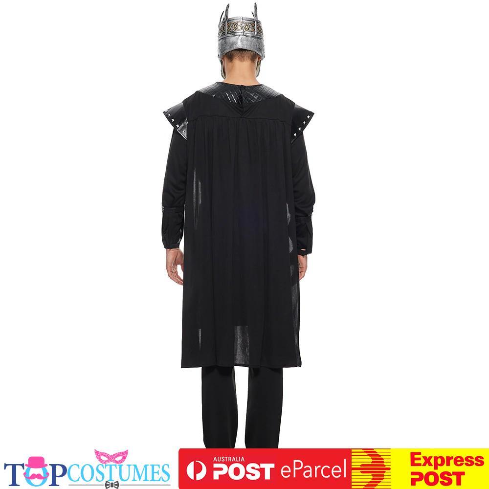 Mens Skeleton King Costume Mask Horror Warrior Medieval Halloween ...