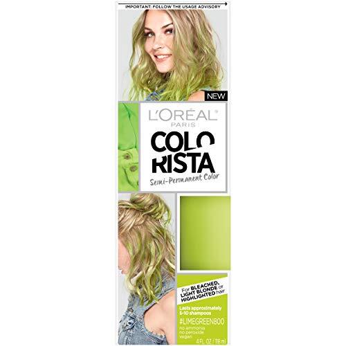 L'Oreal COLORISTA Semi-Permanent Color, 800 Lime Green for Highlighted ...