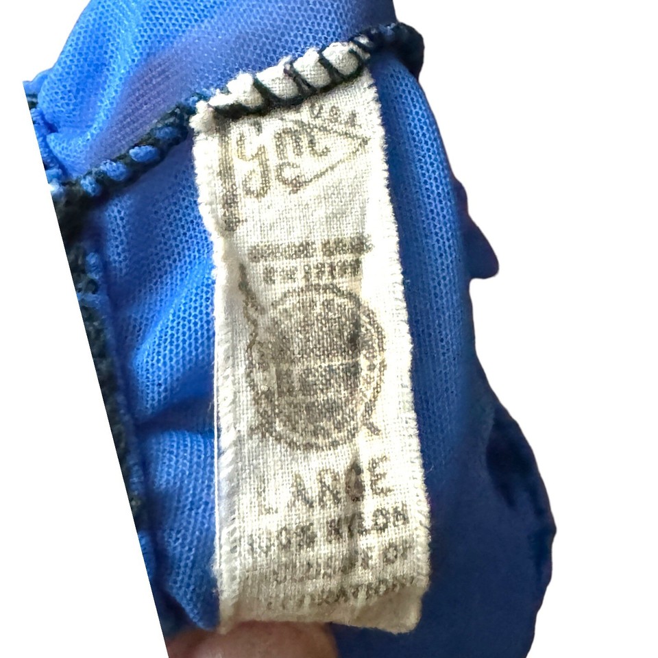 Vintage Sheer Blue Nylon Ruffle Leg Babydoll Panties Sz L Made By GMC ...