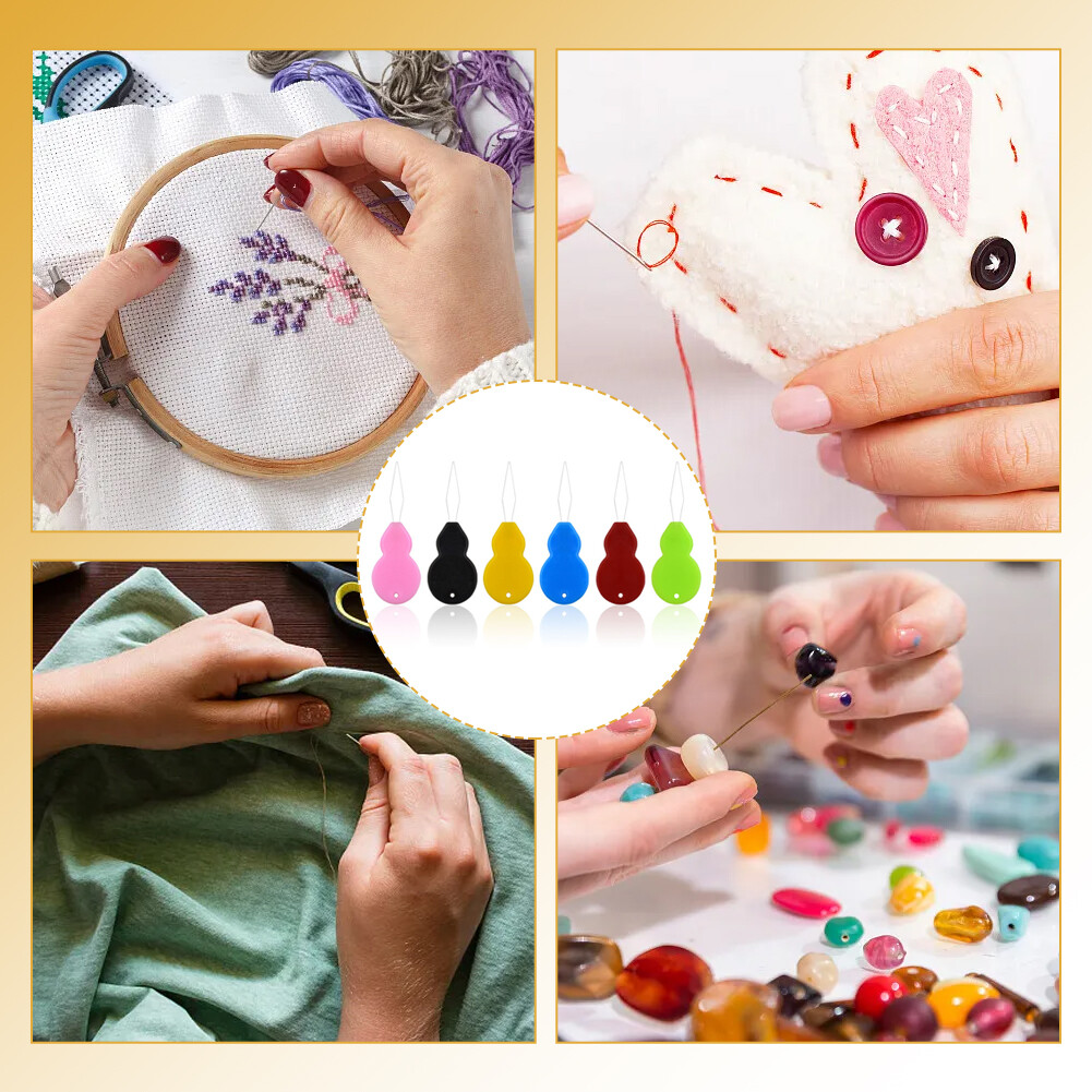 20pcs Ergonomic Hand Sewing Gourd Shaped Mending Needle Threader Repair ...