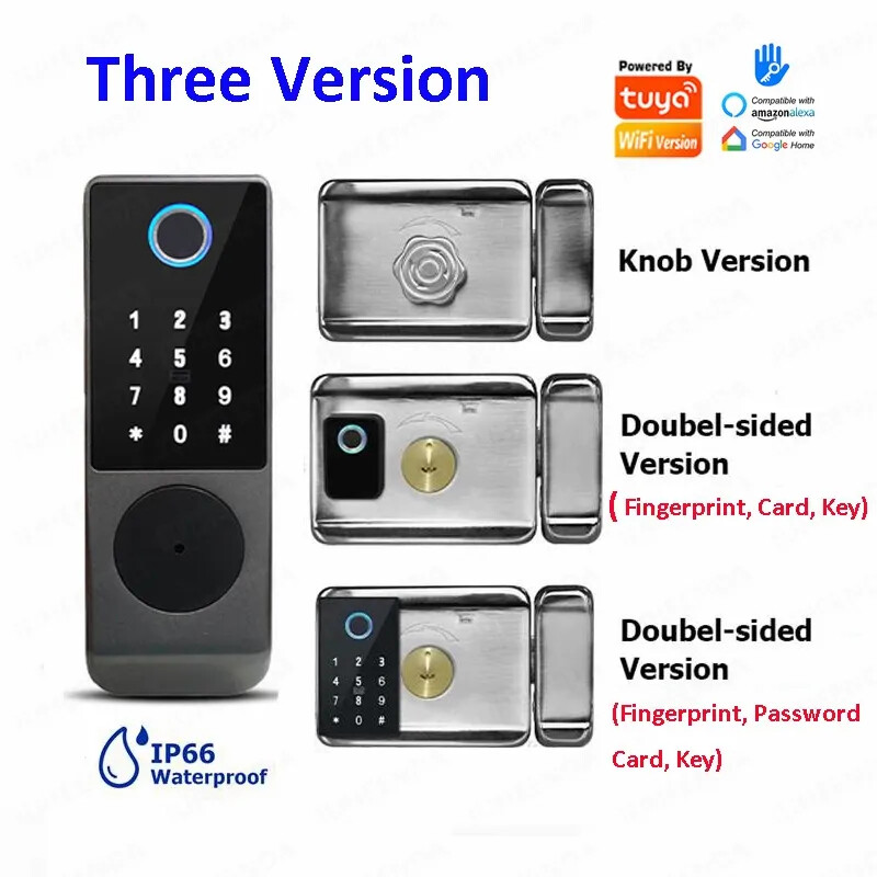 Waterproof Smart Lock Wifi Double Side Fingerprint Lock Gate Electronic ...