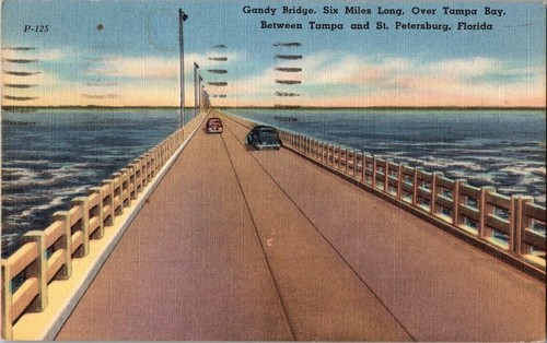 postcard Gandy Bridge Over Tampa Bay And St Petersburg Florida A11 | eBay