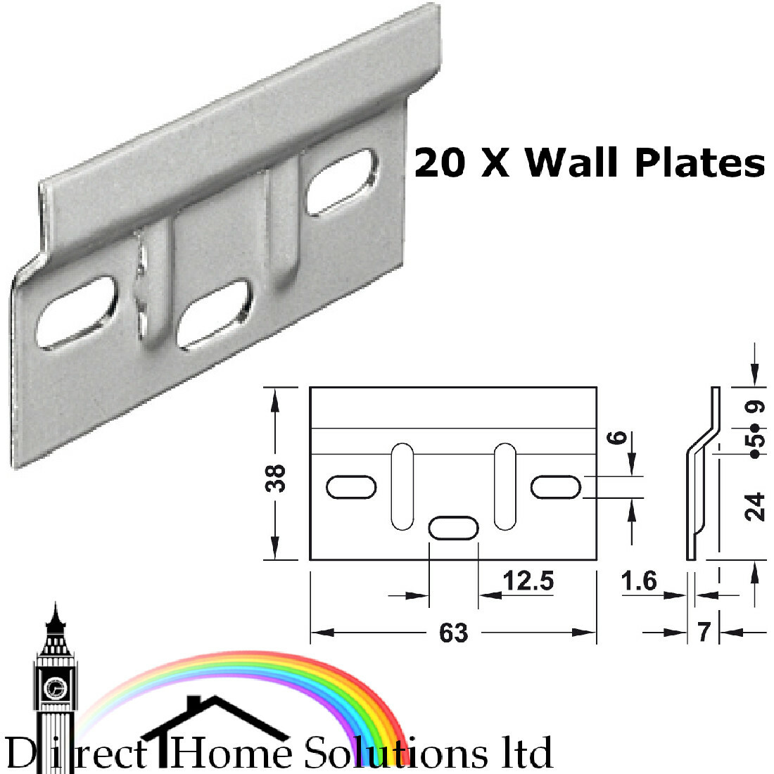20 X HAFELE KITCHEN WALL CABINET HANGING HANGER BRACKET -1.6mm Plate ...