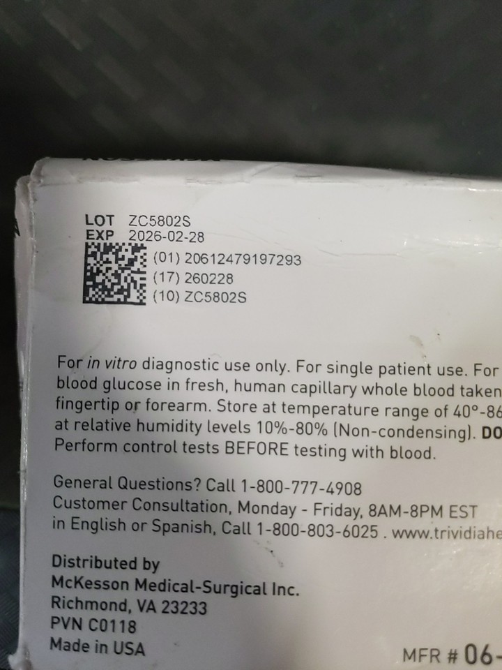 McKesson 06-R3051-41 True Metrix Self Monitoring Blood Glucose Test 100 ...