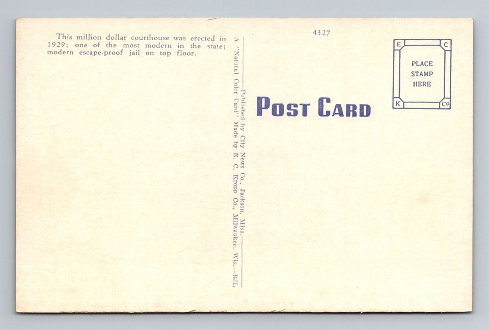 Jackson MS-Mississippi, Hinds County Court House, Antique, Vintage ...