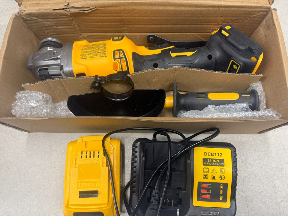 Dewalt DCG414 20V Max XR Brushless Angle Grinder Battery and Charger ...