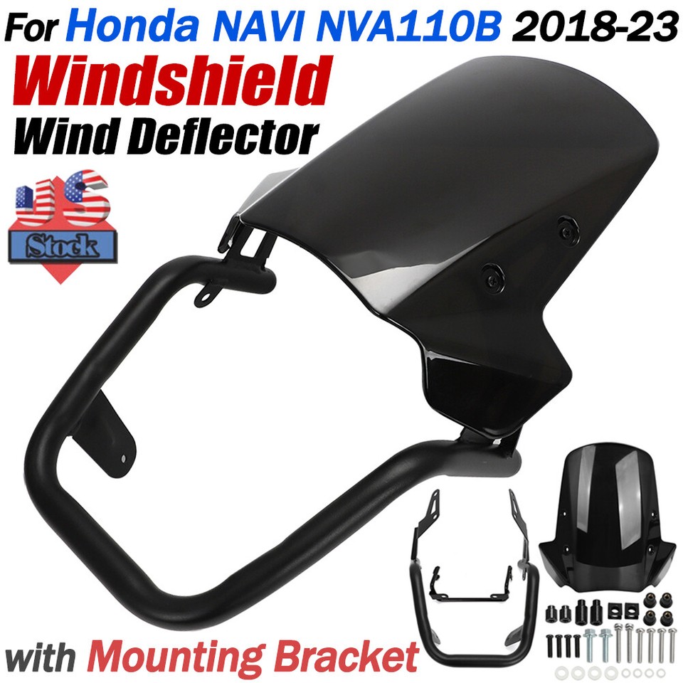 For Honda NAVI NVA110B Windshield Windscreen Deflector w Mount Bracket ...
