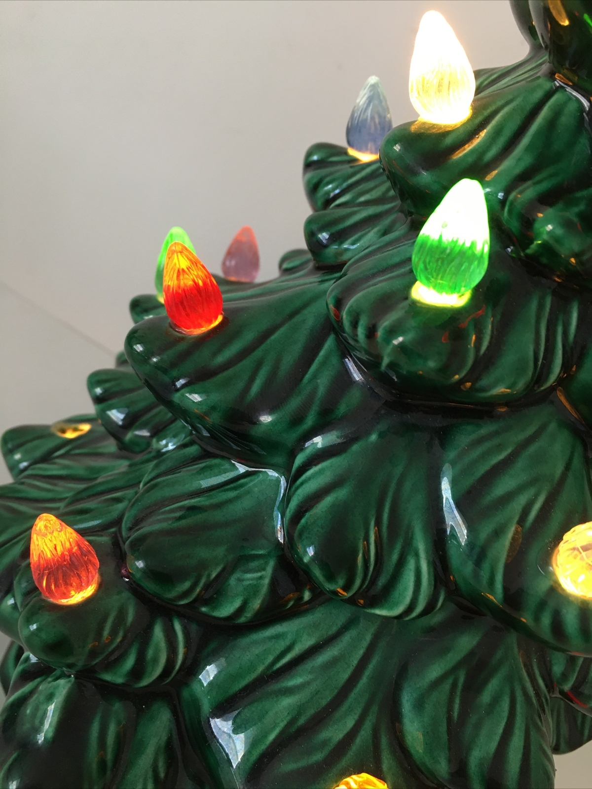 Vintage Ceramic Christmas Tree Lighted 1963 WOW 2 Piece w Base 12”H ...