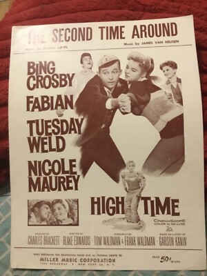 Second Time Around Movie” HIGH TIME”Sheet Music 1960, BING CROSBY ...