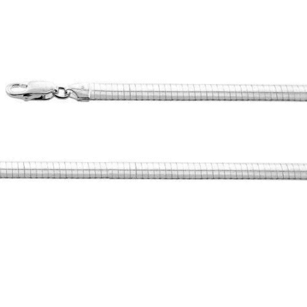 2mm to 8mm Sterling Silver Domed, Oval Omega Chain Necklace Bracelet ...