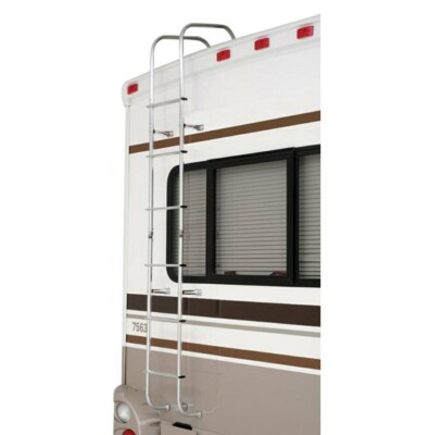 Surco 502L 84" Rear Door RV Ladder 7 Rungs Non-Slip Tubular Aluminum ...