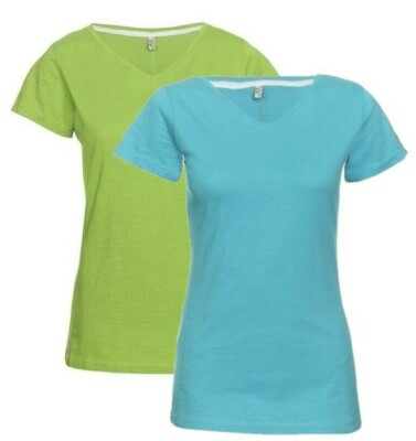 Killtec Women's NEW Rajani Wide V Neck 100% Cotton Short Sleeve T-Shirt ...