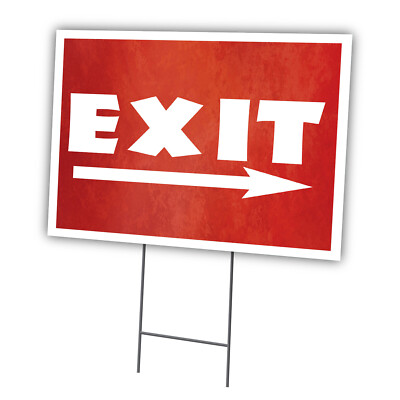 Exit Left Arrow Yard Sign & Stake Outdoor Plastic Coroplast Advertising ...
