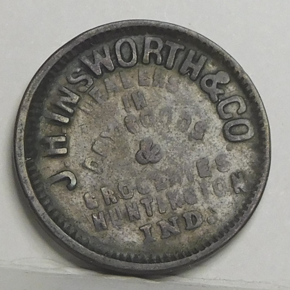Original 1863 Civil War Token Huntington Indiana JH Insworth Dealers ...