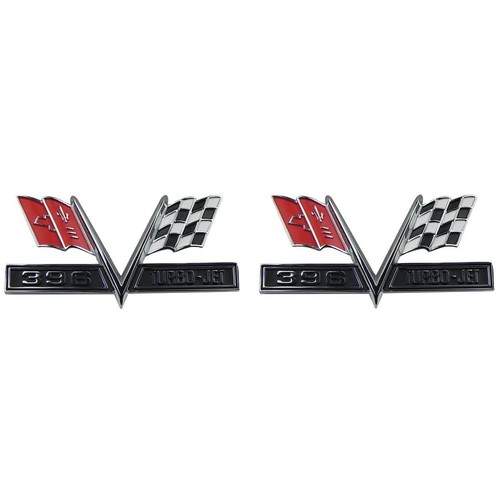 Front Fender Emblems With Clips 396 1965-67 Chevelle Impala Camaro 2pc ...
