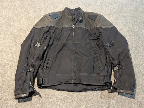 Joe Rocket Motorcycle Jacket Mens Large Black Leather Trim Armored ...