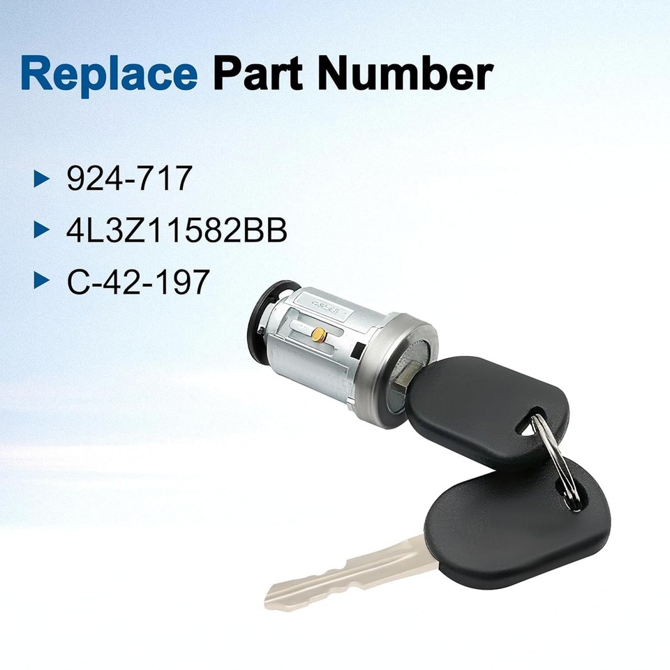 Ignition Switch Lock Cylinder with 2pcs Transponder Chip Keys Fit for ...