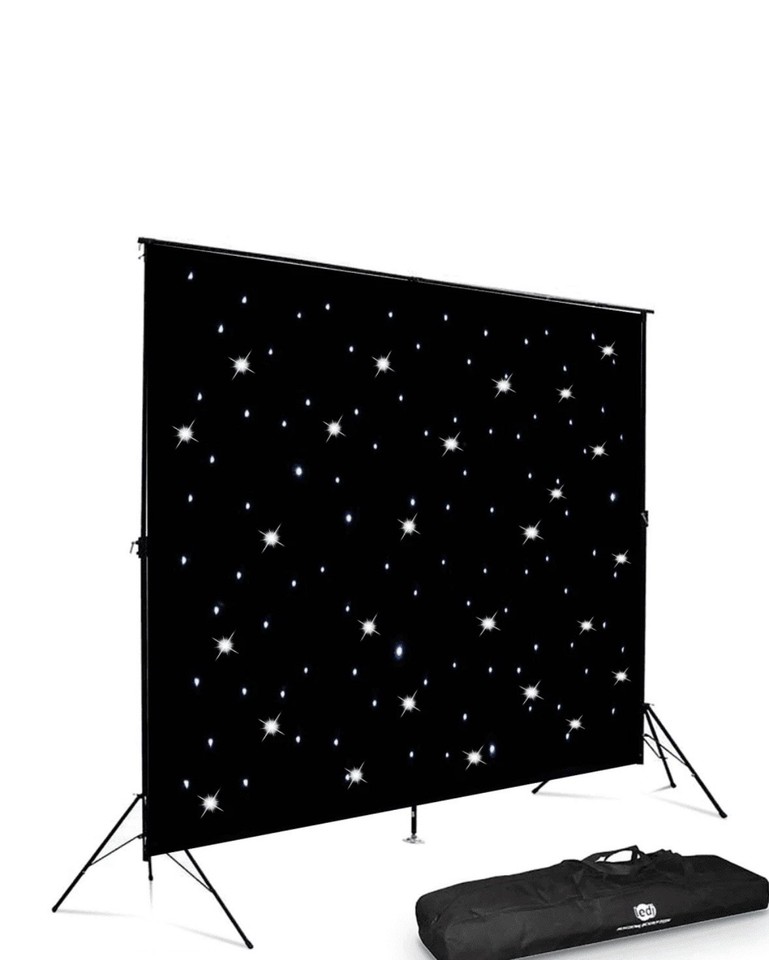 LEDJ Star Cloth Drape Lighting 6m x 3m Canopy Backdrop White LED ...