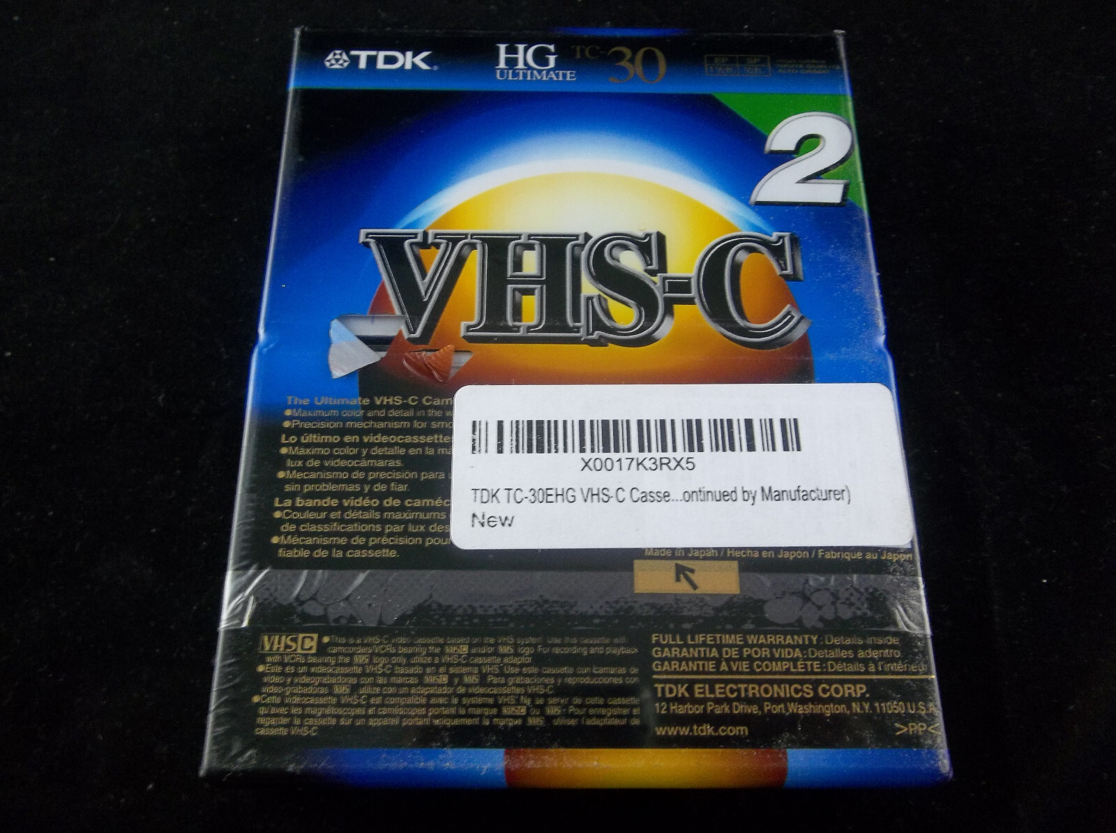 TDK HG Ultimate TC-30 VHS-C Blank Recordable Video Cassette 2 Pack | eBay