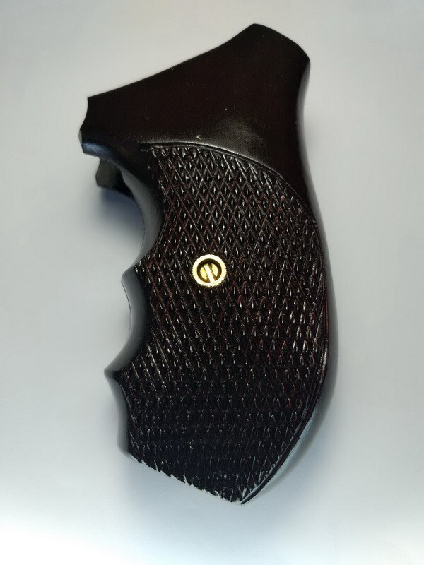 Espresso Grips Ruger SP 101 Brown Wood Checkered Revolver SP101 ...