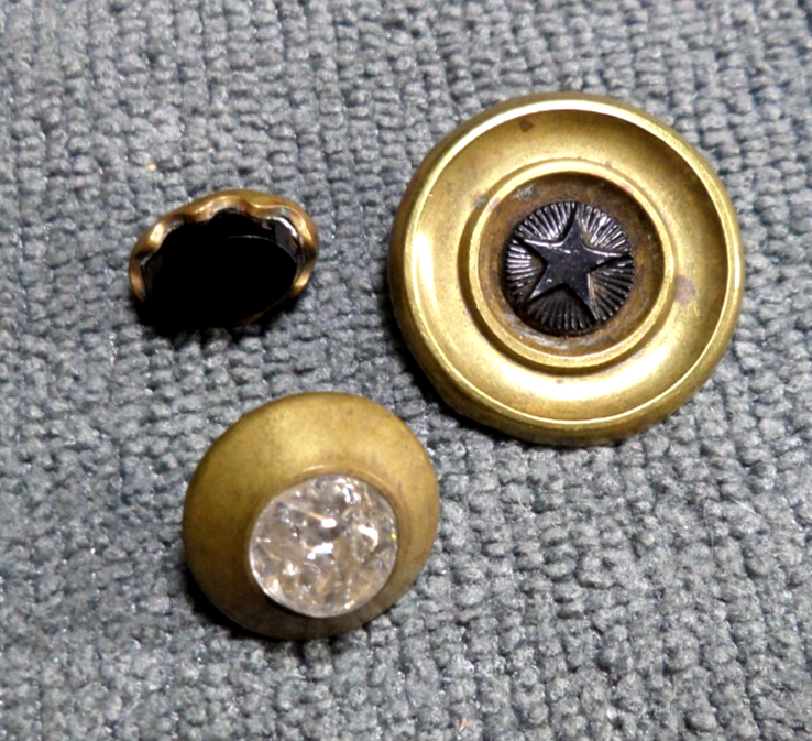 Lot of 26 Vintage Antique Metal & Glass Buttons Various Pattern Colors ...