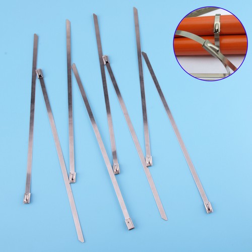 10pcs Stainless Steel Metal Cable Zip Tie Strap Locking Pipe Header ...