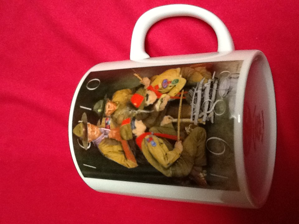 Boy Scouts 75th cup from original oil painting by Joseph Csatari Japan ...