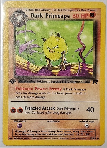 Team Rocket First Edition Dark Primeape #43 Vintage Pokémon Card | eBay