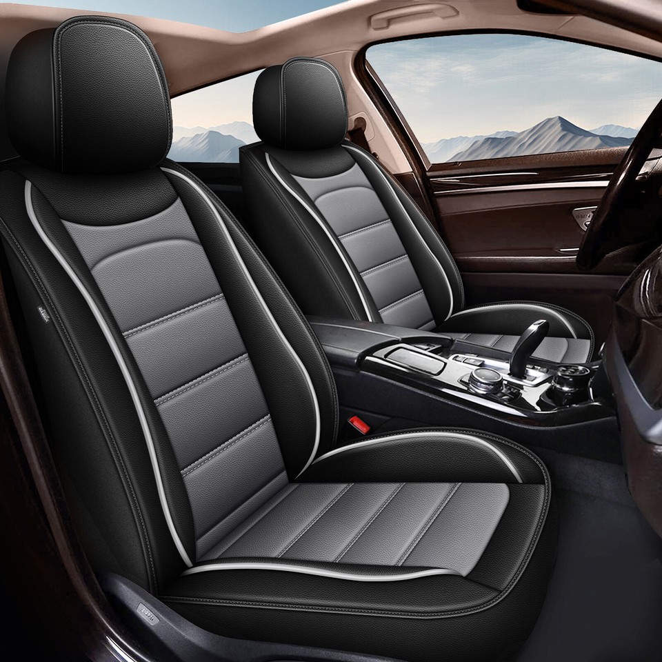 Luxury Universal Front Row 2-Seats Car Seat Covers PU Leather Cushion ...