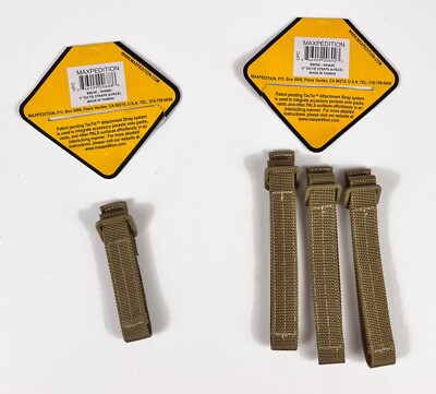 Maxpedition TacTie Straps, one 3” Strap and three 5” Straps, Khaki | eBay