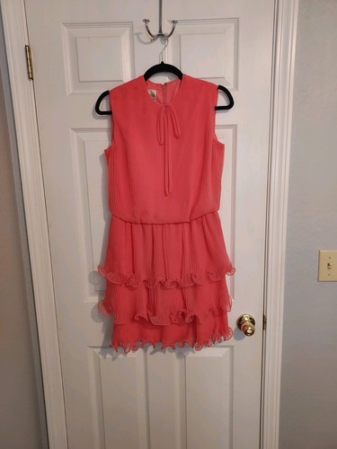 Vintage 60's Jack Bryan By Dupuis Bright Coral Cocktail Dress, Size 10 ...