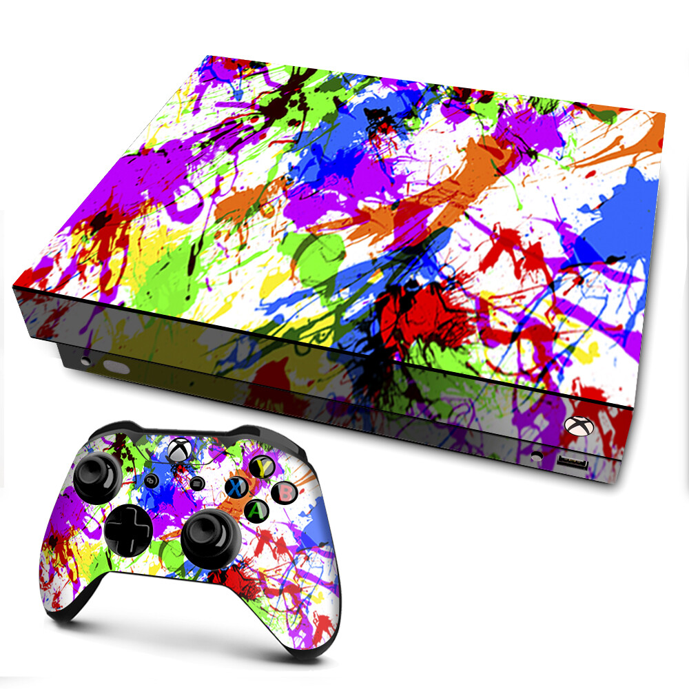 Xbox One X Console Skins Decal Wrap ONLY Paint Splatter | eBay