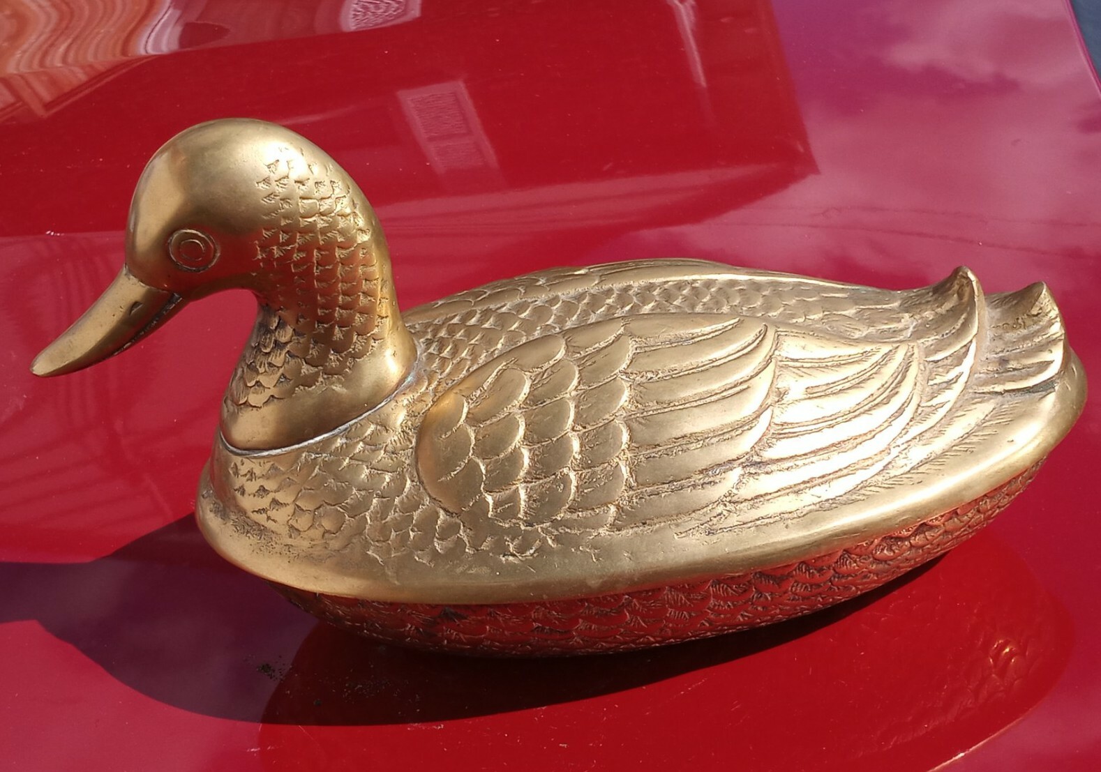 Vintage Large Brass Duck Bird Covered bowl Box Container. Asian art ...