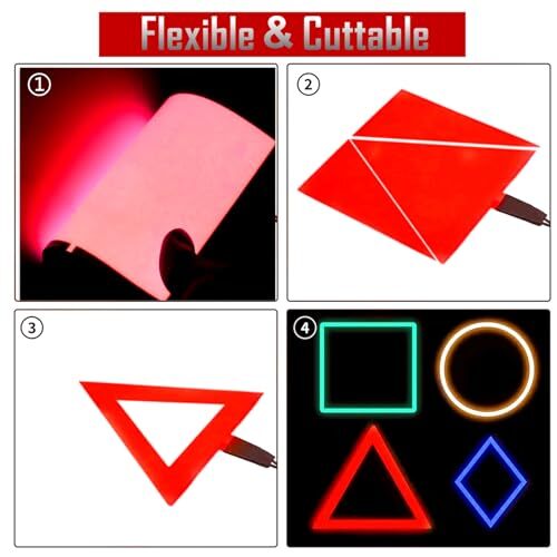 Electroluminescent El Panel Light - 3Modes Stay on/Slow 10x10 Dark Red ...