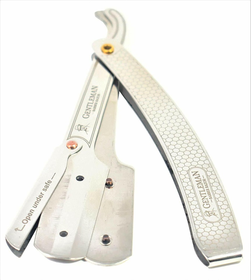 Gentleman Razor Stainless Steel With Beard Shaper Tool Barber Men Razor ...