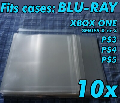10x Resealable Sleeves PS3 PS4 PS5 Xbox One Game Case Protective Sleeve ...