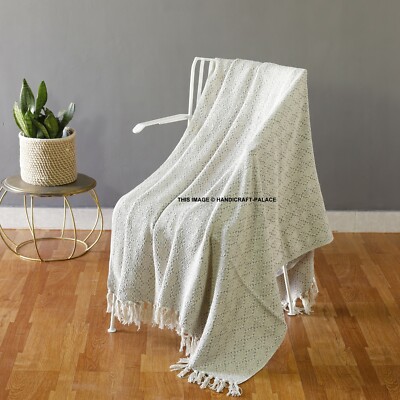 Primitive Rustic Throws Throw Blanket With Decorative Tassel - 100% ...