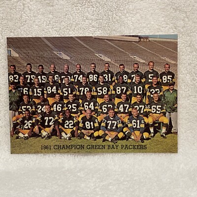 VINTAGE Green Bay Packers 1961 NFL Champions Team Photo 4x6 Inch ...