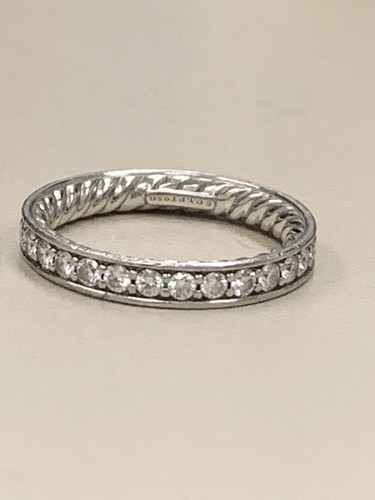 David Yurman Platinum Cable Wedding Band With Diamond 6.5 | eBay