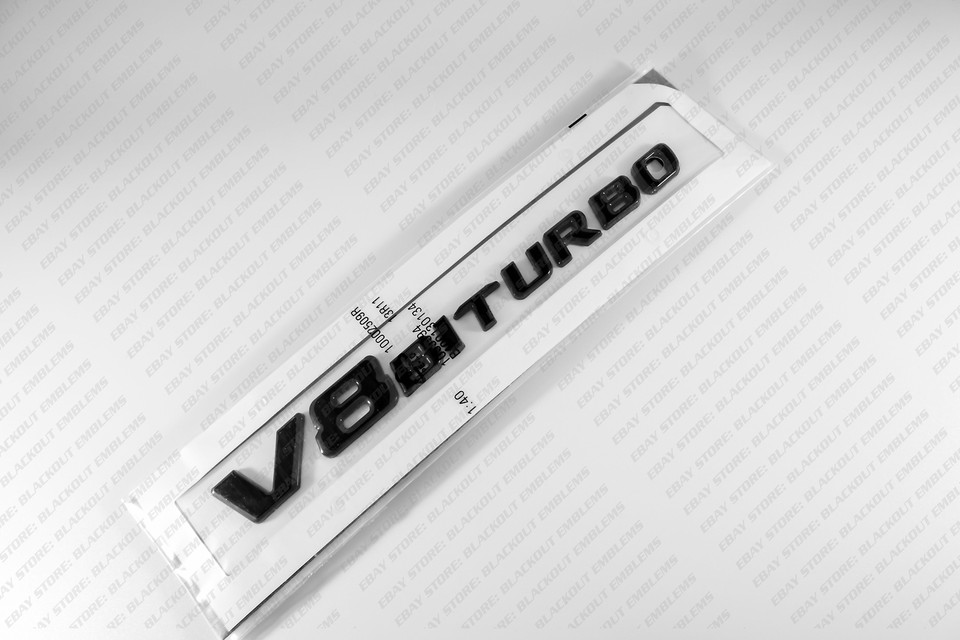 Gloss Black Emblem Badge Logo Letters for Mercedes-Benz V8 Biturbo ...