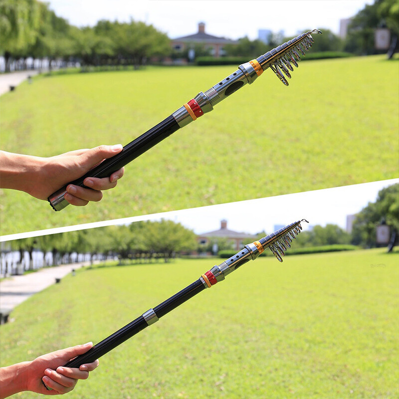 Fishing Pole Collapsible Rods Spinning Carbon Fiber Telescopic Fishing ...