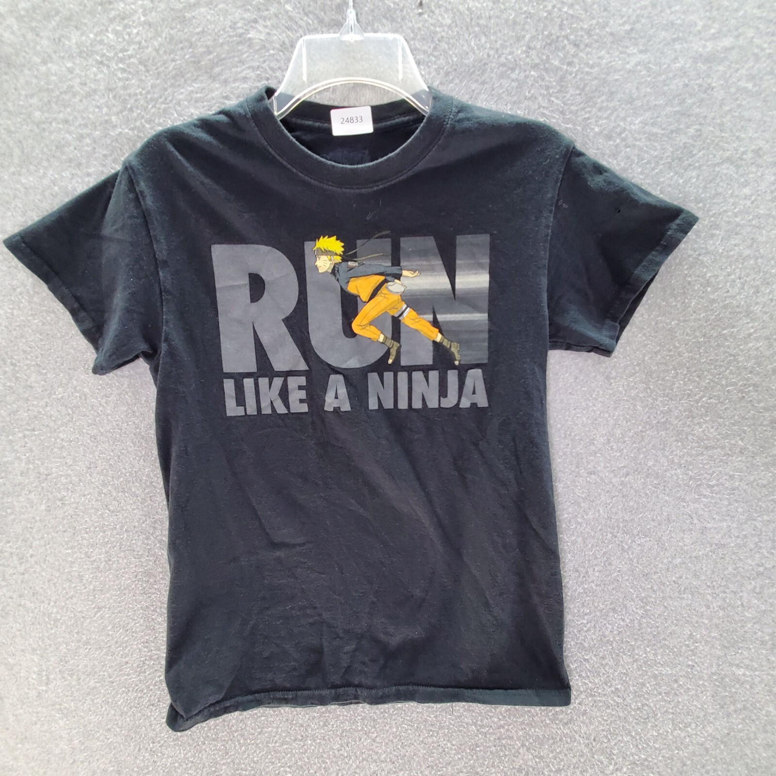 Naruto Shippuden Men T-Shirt Small Black Run Like A Ninja Graphic READ ...