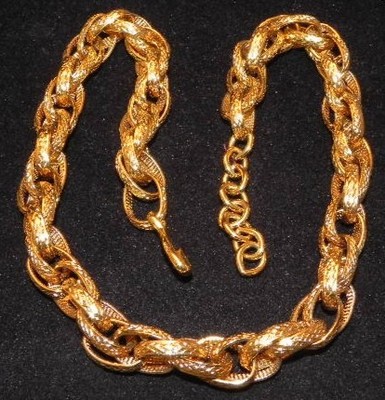 Vintage 80s Monet Chunky Lattice Design Twisted Cable Link Chain 18 ...