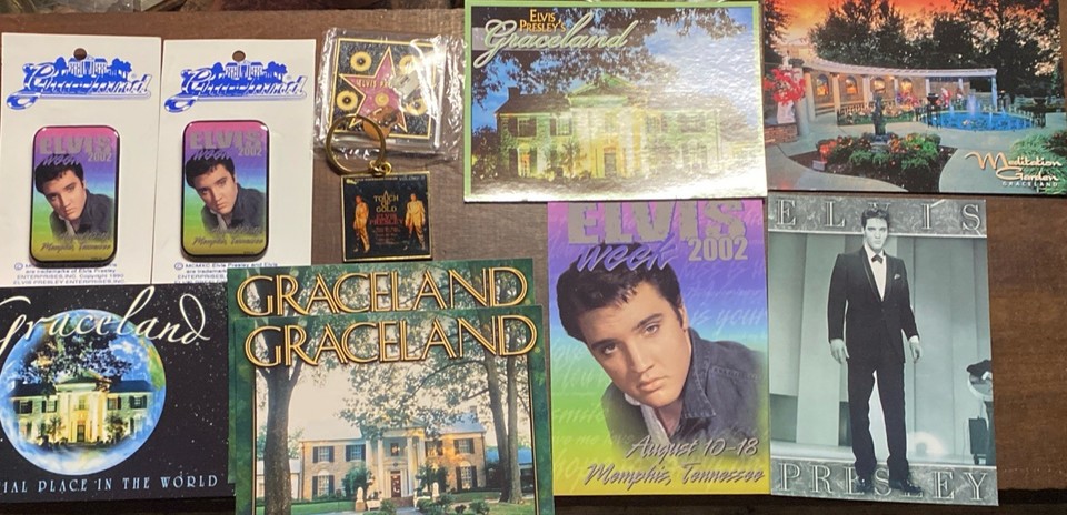 Elvis Presley Lot Touch Of Gold GRACELAND Rare Pins ELVIS Postcard | eBay