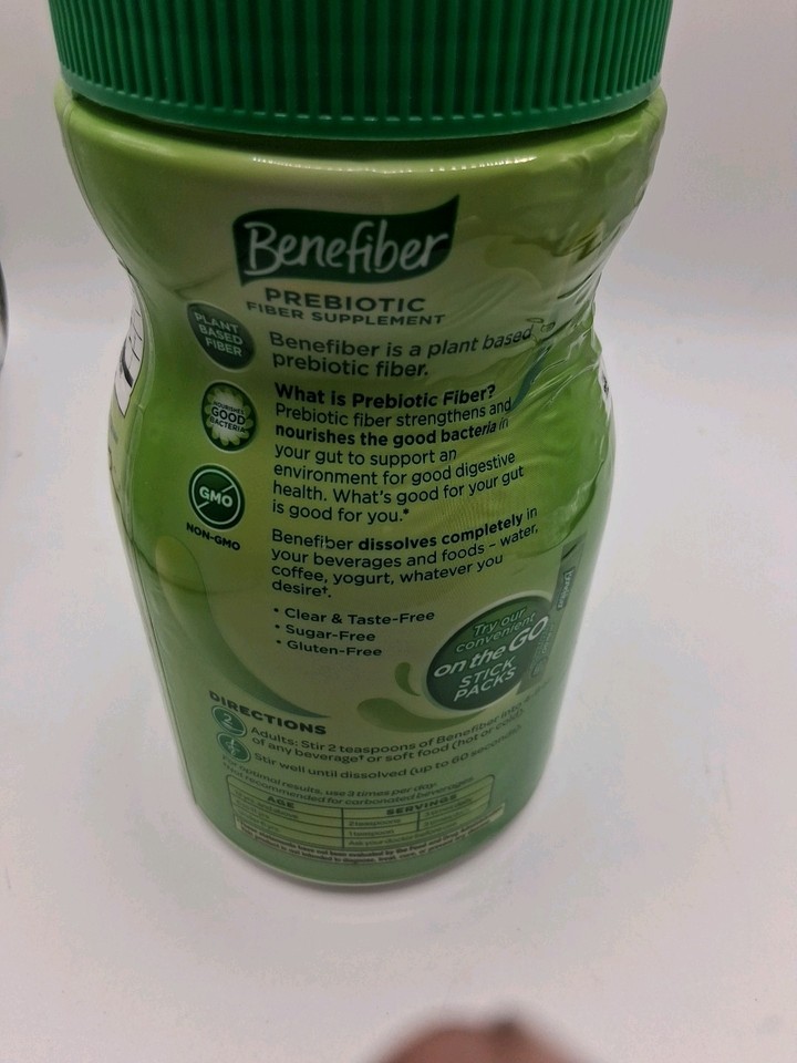 2x Benefiber Daily Probiotic Fiber Supplement 17.6 Oz Ea.(Lot Of 2) Exp ...