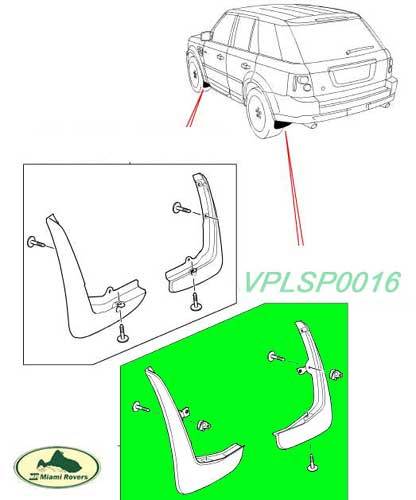 LAND ROVER REAR MUD FLAP SET RANGE SPORT 10-12 VPLSP0016 OEM | eBay