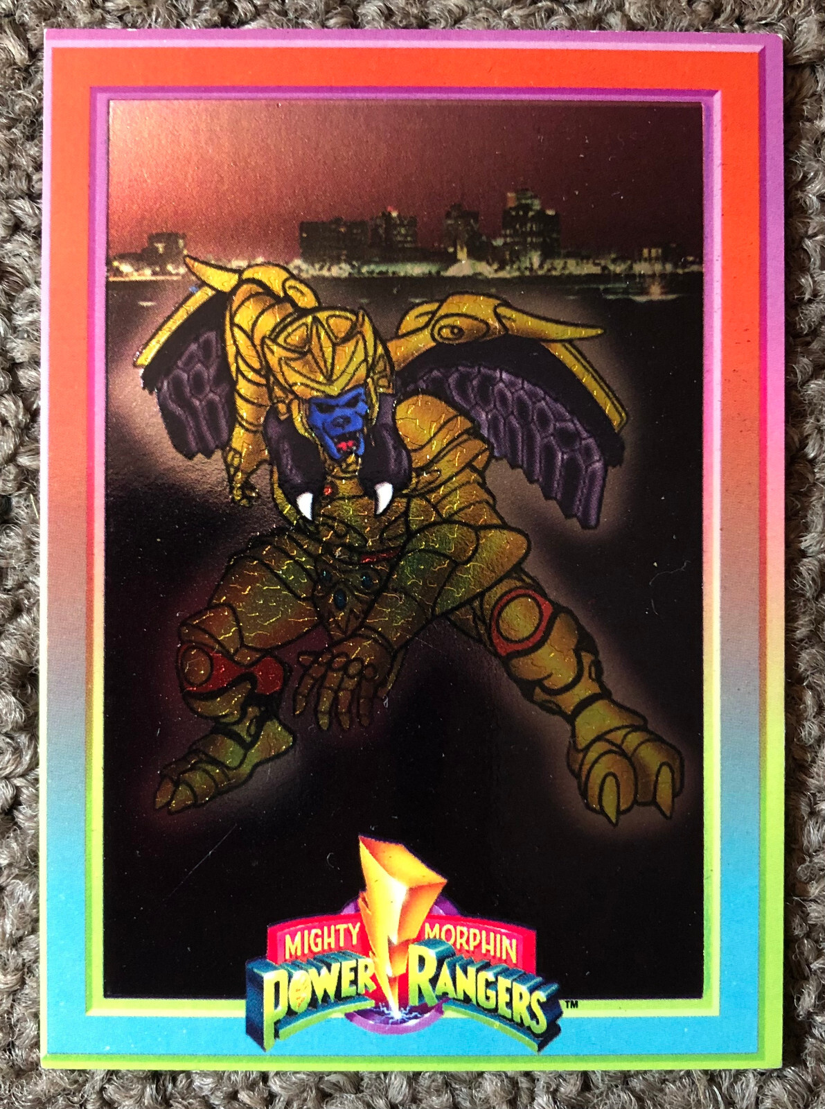 1994 Saban Mighty Morphin Power Rangers Power Foil Trading Card Goldar ...
