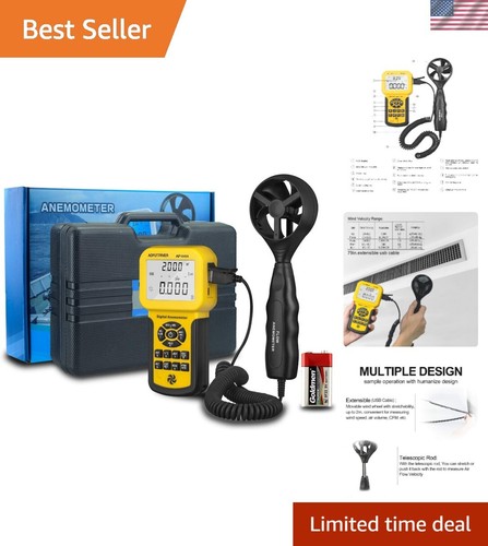 HVAC Anemometer Handheld CFM Pro HVAC Anemometer Wind Speed Meter with ...